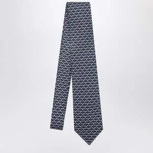 FERRAGAMO Navy Club Silk Tie