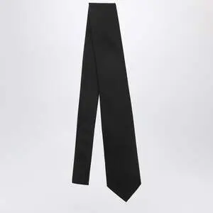 FERRAGAMO Silk Jacquard Neck Tie - Black