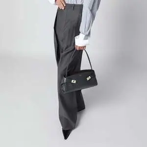 FERRAGAMO Hug East-west Navy/dark Brown Calfskin Shoulder Bag