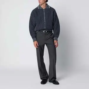 Versace Dark Wool Zip-up Cardigan