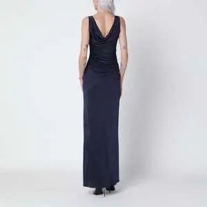 Versace Navy Viscose Jersey Evening Dress