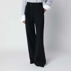 Dries Van Noten Pleated Wool Trousers - Black