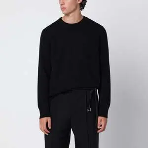 Soft Goat Cashmere Crew-neck Sweater - Black