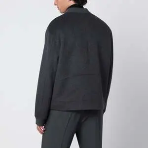 Soft Goat Dark Wool And Cashmere Bomber Jacket