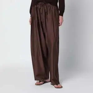 CORDERA Maxi Trousers In Lyocell Blend - Brown