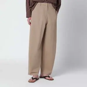 CORDERA Camel Curved-leg Trousers