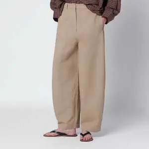 CORDERA Camel Curved-leg Trousers