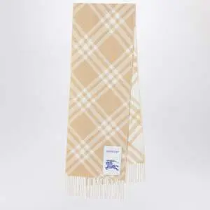 Burberry Sand Check Cashmere Scarf