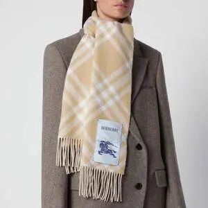 Burberry Sand Check Cashmere Scarf
