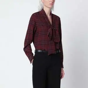 Burberry Check Silk Shirt With Neck Tie