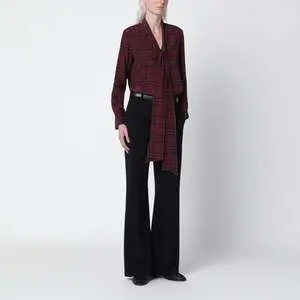 Burberry Check Silk Shirt With Neck Tie