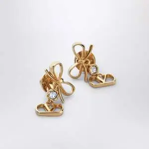 Valentino Garavani Vlogo Signature Bow And Crystal Earrings