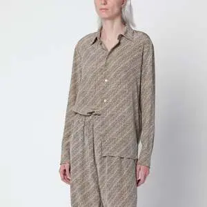 Balenciaga And Black Monogram Silk Shirt
