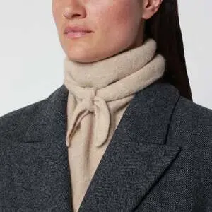 LE BONNET Bandana In Wool And Caregora In Sand