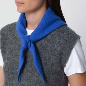 LE BONNET Bandana In Wool And Caregora In Royal Azure