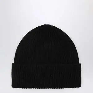 LE BONNET Beanie In Wool And Caregora In Onyx