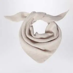 LE BONNET Bandana In Wool And Caregora In Ivory