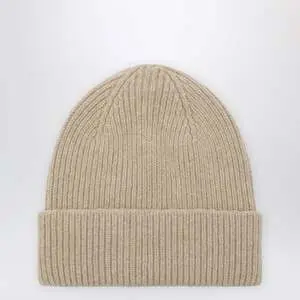 LE BONNET Beanie In Wool And Caregora In Sand - Beige