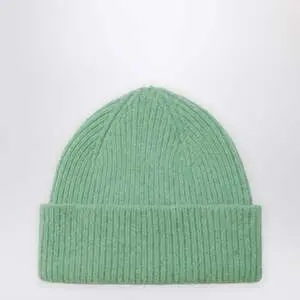 LE BONNET Beanie In Wool And Caregora In Jade - Green