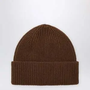 LE BONNET Beanie In Wool And Caregora In Walnut - Brown