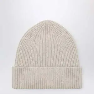 LE BONNET Beanie In Wool And Caregora In Ivory - White