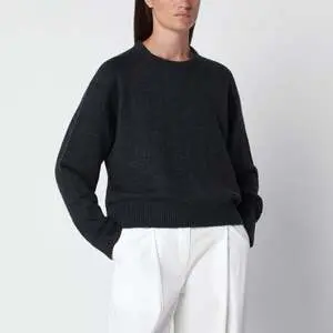 Loulou De Saison Briha Sweater In Grey Mélange Wool And Cashmere
