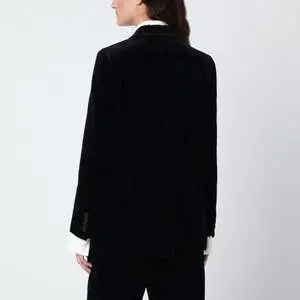 BLAZÉ MILANO Velvet Peak Lapel Double-breasted Blazer