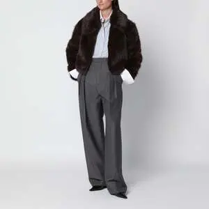 THE FRANKIE SHOP Hope Faux Fur Jacket - Brown