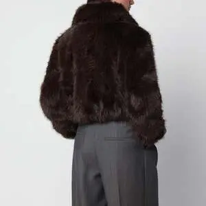 THE FRANKIE SHOP Hope Faux Fur Jacket - Brown