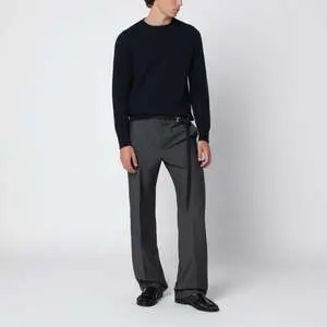 DRUMOHR Navy Crew-neck Sweater In Cashmere