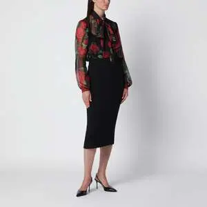 Dolce & Gabbana Silk Rose Print Blouse