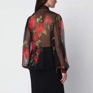 Dolce & Gabbana Silk Rose Print Blouse