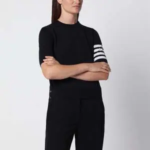 Thom Browne Navy Virgin Wool Sweater - Blue