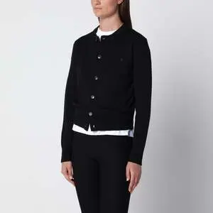 AMI Paris De Coeur Wool Cardigan - Black