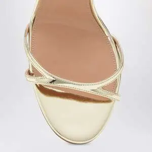 AQUAZZURA Nuda Gold Metallic Leather Sandals