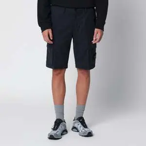Stone Island Navy Stretch Cotton Cargo Shorts