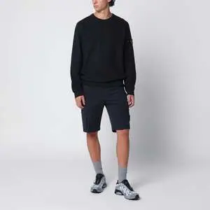 Stone Island Navy Stretch Cotton Cargo Shorts