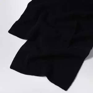 LE BONNET Scarf In Wool And Caregora In Onyx
