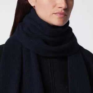 LE BONNET Scarf In Wool And Caregora In Midnight