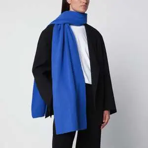 LE BONNET Scarf In Wool And Caregora In Royal Azure