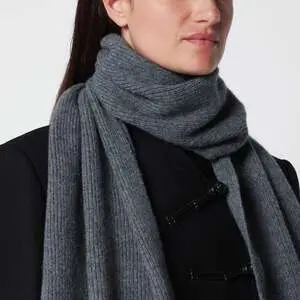 LE BONNET Scarf In Wool And Caregora In Slate
