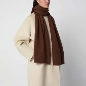 LE BONNET Scarf In Wool And Caregora In Walnut