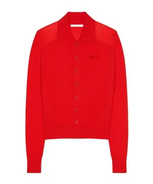 Givenchy Long-sleeved Second Skin Effect Knit Polo Cardigan
