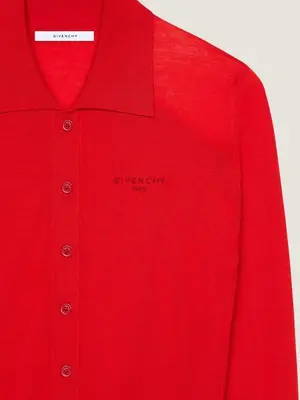 Givenchy Long-sleeved Second Skin Effect Knit Polo Cardigan