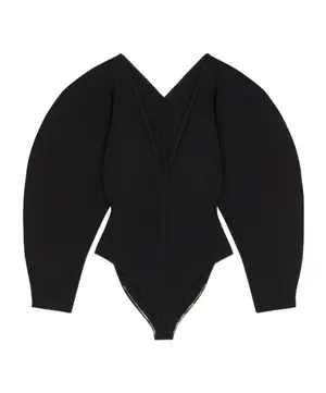 Givenchy Cocoon Bodysuit In Engineered Knit - Black