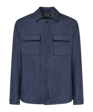 Eleventy Flap Pocket Jacket - Blue