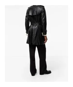 Burberry Mid-length Leather Kensington Trench Coat