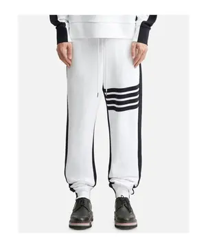 Thom Browne Colorblock Drawstring Sweatpants - White/navy