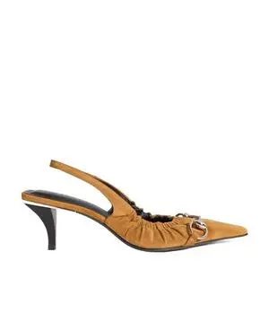 Gucci Vittoria Slingback Pumps With Horsebit Detail - Maroon