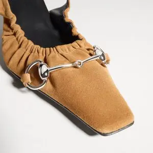 Gucci Vittoria Slingback Pumps With Horsebit Detail - Maroon